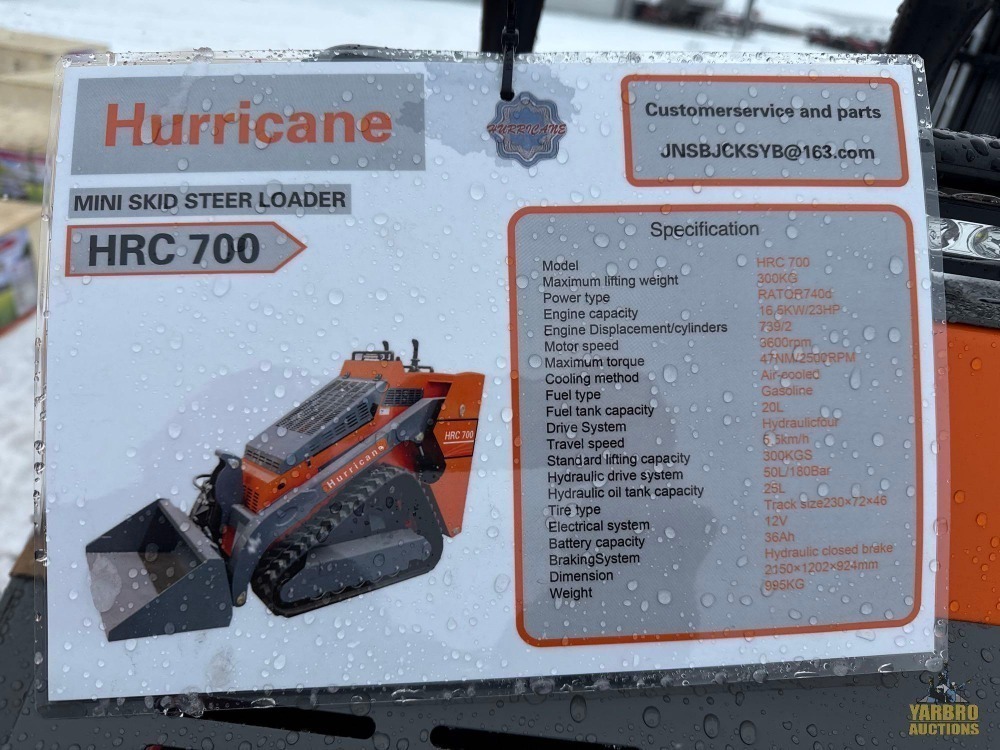 2024 Hurricane HRC700 Mini Skid Steer