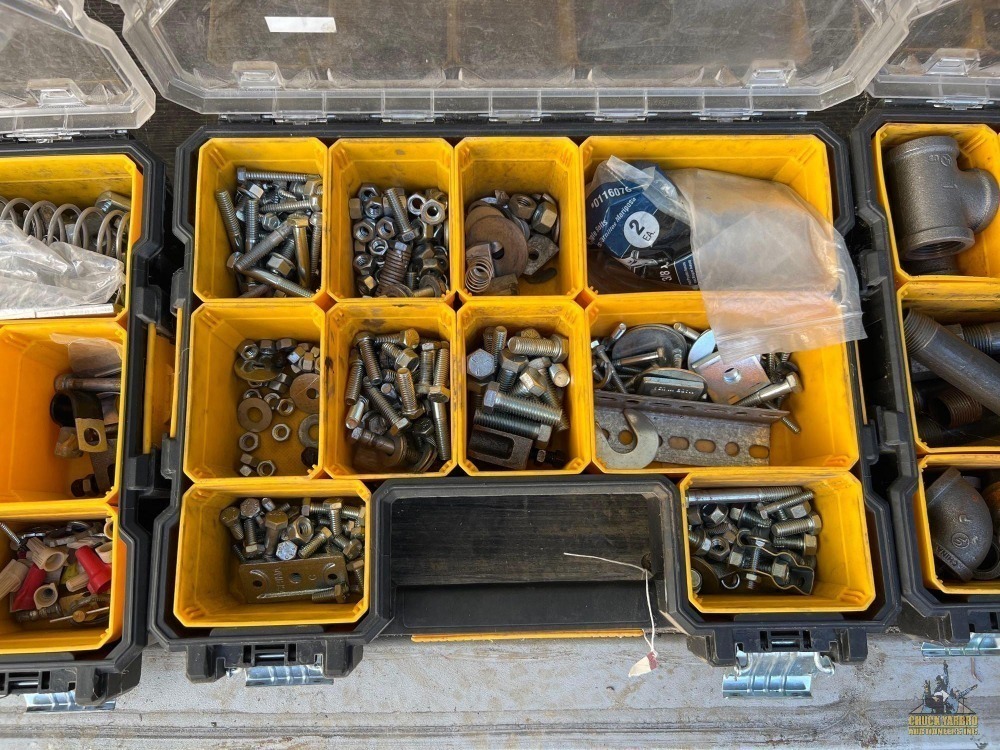 DeWalt Tool Boxes W/ Assorted Fittings & Bolts
